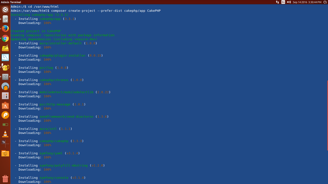 Install Cakephp 3x Using Composer